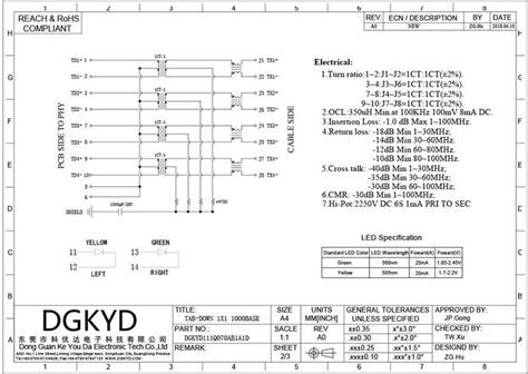Single Port 8p8c Tab Up Rj45 Network Connector With Led