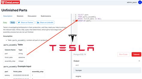 11 Tesla Sql Interview Questions Updated 2024
