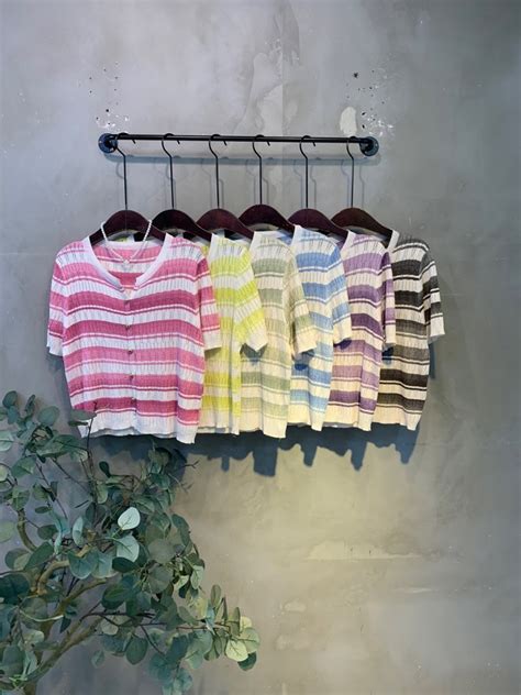 씨샵인더룸 신상무료배송알비 그라데이션 스트라이프 반팔 가디건 6color