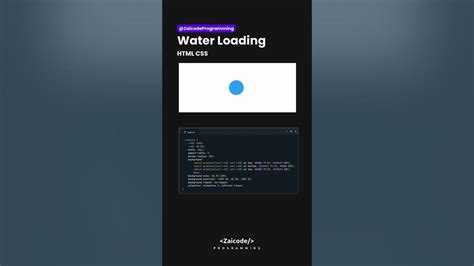 Water Loading Html Css Htmlcss Zaicode Loading Codingismylife