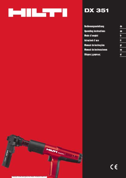 Hilti Dx 351 Powder Actuated Tool Instruction Manual