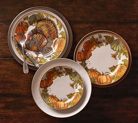 Heritage Pumpkin Salad Plate Set Of 4 Pottery Barn