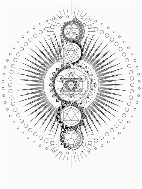 Sacred Geometry Metatron S Cube Transcendence Essential T Shirt For