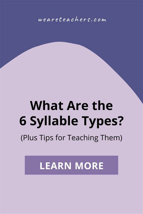 Syllable Types Plus Tips For Teaching Them