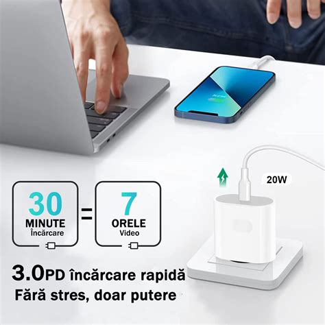 Incarcator Rapid Cukin 20w Incarcare Rapida 1 Port Usb C Priza