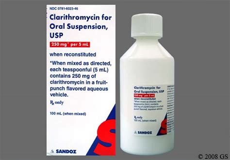 Clarithromycin 250mg 5ml Pwd Oral Susp 100 Ml Pwd F Recon 156288
