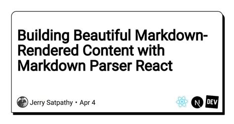 building beautiful markdown rendered content with markdown parser react r javascript