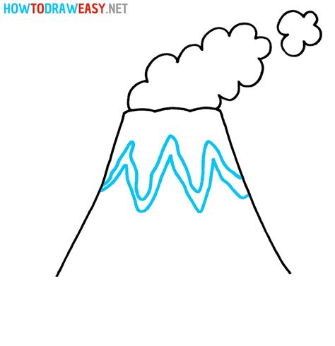 How To Draw A Volcano How To Draw Easy