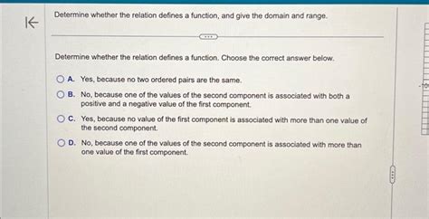 Solved Determine Whether The Relation Defines A Function Chegg