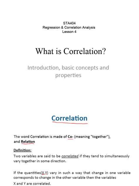 4 1 Introduction To Corrrelation And Its Properties Pdf Statistical