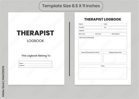 Therapist Logbook And Kdp Interior Stock Vector Adobe Stock