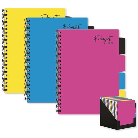 Project Book Wirebound 200 Page Notebook With Moveable Dividers