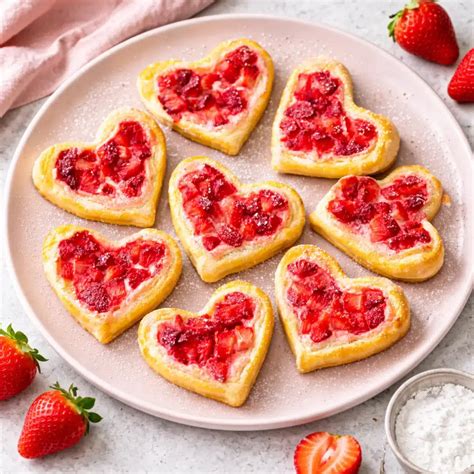10 Delicious Heart Shaped Strawberry Custard Puff Pastry Recipes Youll