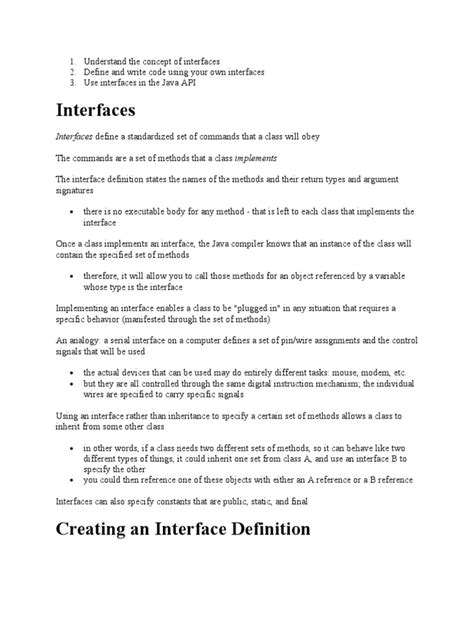 Understand The Concept Of Interfaces Pdf Class Computer Programming Method Computer