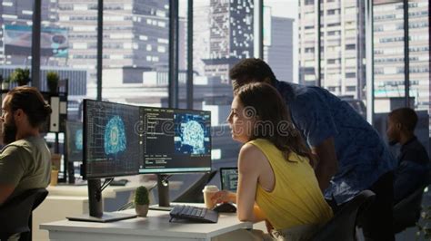 Employee Using Ai Technology To Design Machine Learning Algorithms