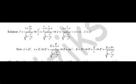 In An Observers Reference Frame A Particle Move Towards The Observer With Energy