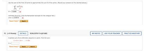 Solved A Partial Sum Of An Arithmetic Sequence Is Given Chegg