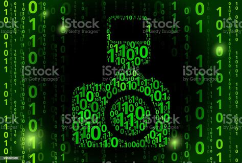 dslr camera and flash binary code vector pattern background stock