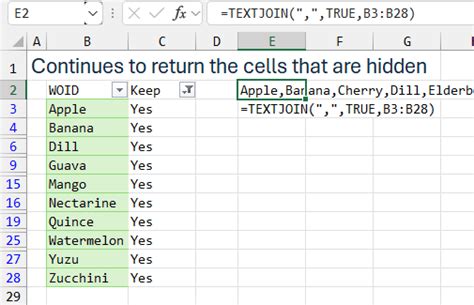 Excel Return Cells Visible From A Filter Ima