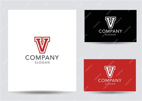 Современная монограмма начальная буква V шаблон дизайна логотипа Премиум векторы