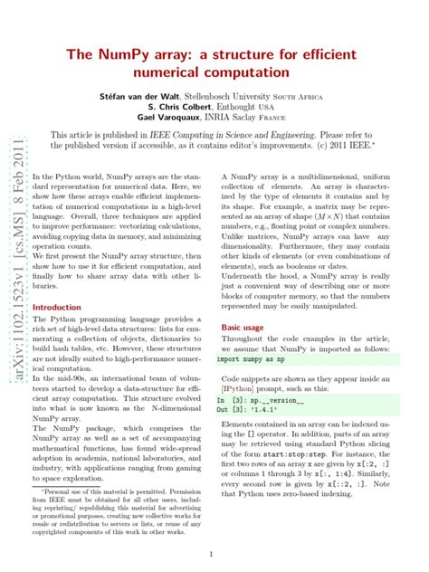 numpy array pdf array data structure string computer science