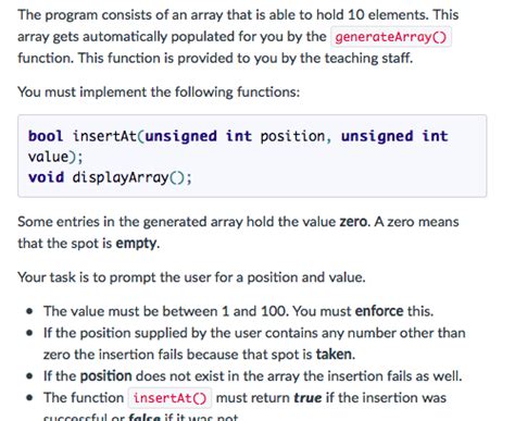 Solved Menu See Array Insert Element Exit Enter Chegg