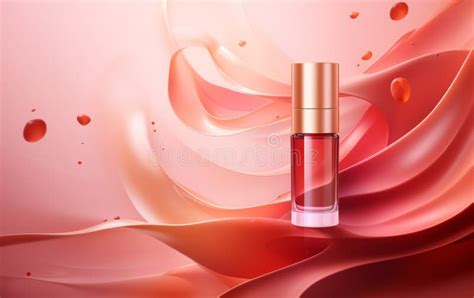 Cosmetic Branding Packaging And Make Up Concept Cosmetics Bottle On