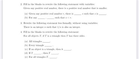 Solved 2 Fill In The Blanks To Rewrite The Following