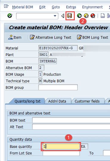 Bill Of Material BoM In SAP PP Create Change Display