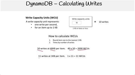Dynamodb Calculating Writes Aws Course Youtube