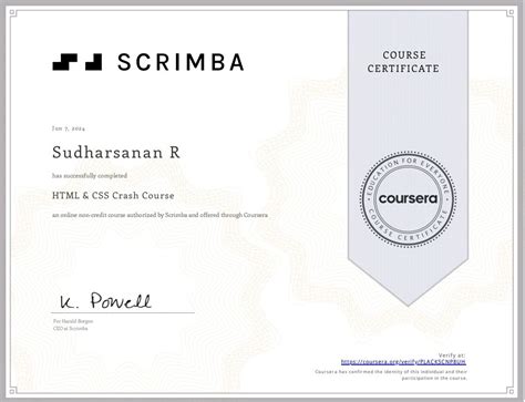 Sudharsanan R On Linkedin Ive Just Completed The Html And Css Courses On Coursera And Im