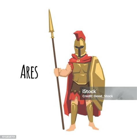 Ares 고 대 그리스 신의 전쟁의 Od 신화입니다 평면 벡터 일러스트입니다 흰색 배경에 고립 비어 있음에 대한 스톡 벡터 아트 및 기타 이미지 Istock
