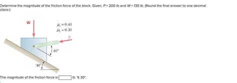 Solved Determine The Magnitude Of The Friction Force Of The Chegg Com