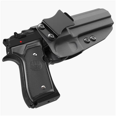Beretta 92 Pistol With Kydex Holster Black 3d Model 49 3ds Blend