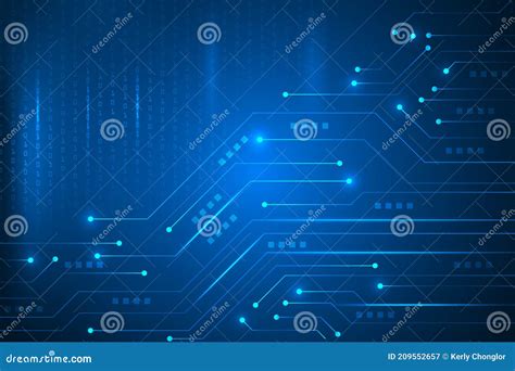 Digital Circuit Lines On Binary Code Technology Abstract Background Stock Vector Illustration