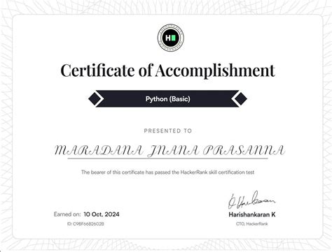 Python Coding Hackerrank Learning Achievement Programming Tech Maradana Jnana Prasanna