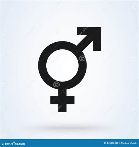 Heterosexual Gender Symbol Icon Vector Male And Female Flat Sign