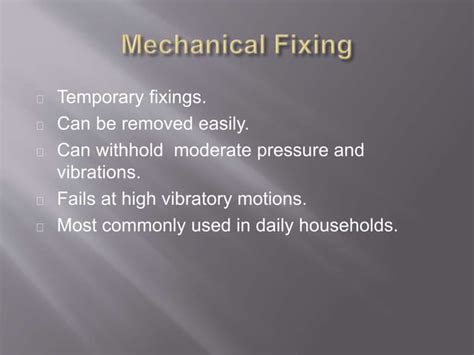 Joining And Fixing Techniques