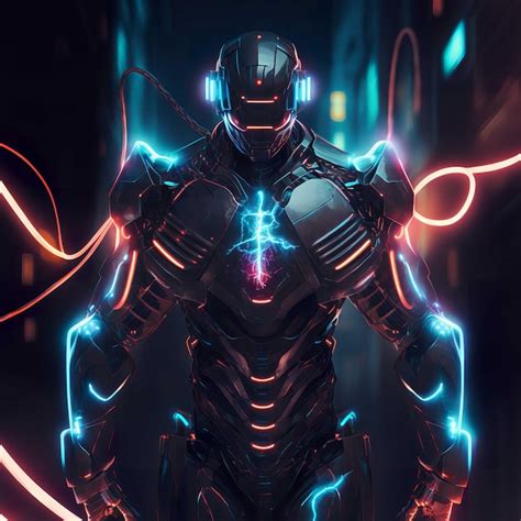 Premium Photo A Robot With A Red Light On It