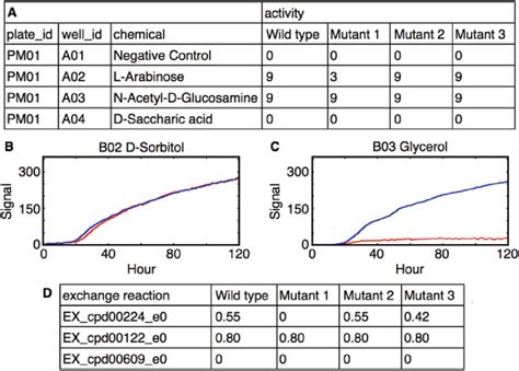 Sample Output Of The Experimental And In Silico Phenotype Microarray™ Download Scientific
