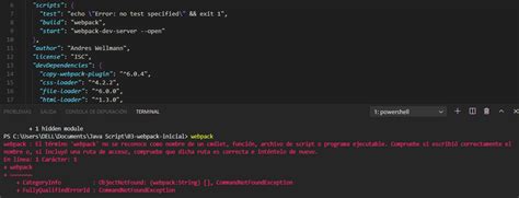 javascript No reconoce el comando webpack Stack Overflow en español