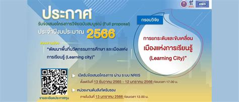 บพท ประกาศรับข้อเสนอชุดโครงการวิจัย Full Proposal ภายใต้กรอบการวิจัย “การยกระดับและขับเคลื่อน