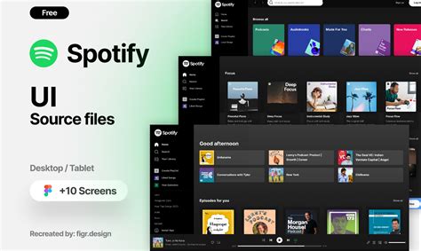 Spotify Ui Free Ui Kit Recreated Community Figma Community