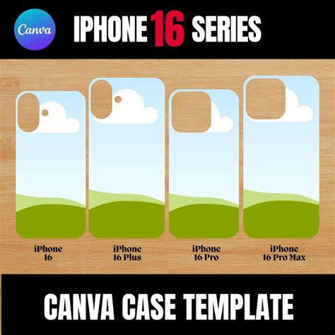 Iphone 16 Series Canva Case Template Bundle Magsafe Mockup Pod