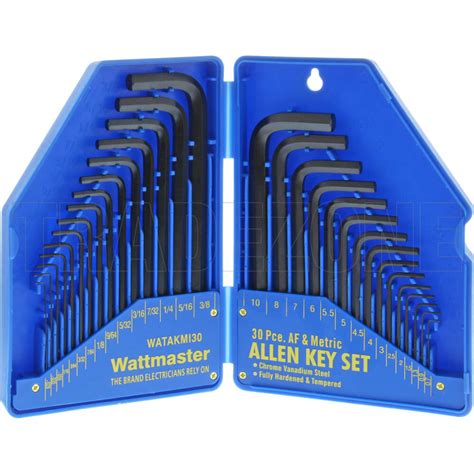Wattmaster 30 Piece Metric And Imperial Allen Key Set Watakmi30 Allen Keys 76435