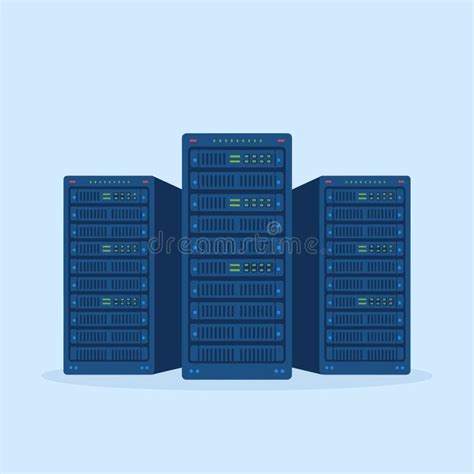 Modern Server Rack In A High Tech Data Center Stock Illustration