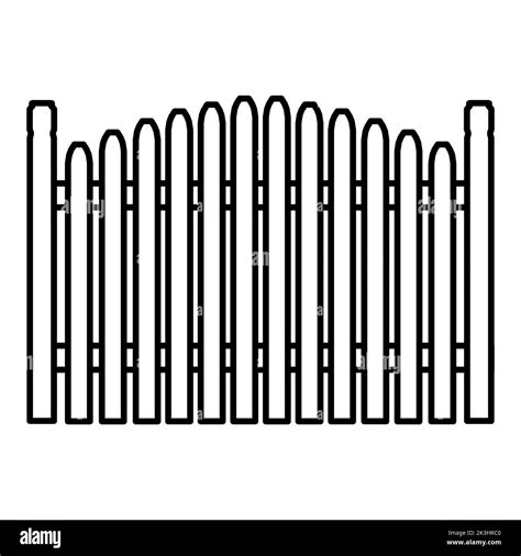 Icon Fence Vector Illustration Line And Outline Wooden Design Symbol Barrier Wood Farm Sign