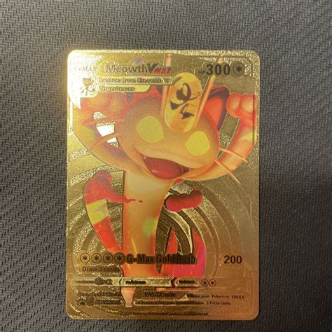 Mavin Pokemon Meowth Vmax Gold Foil Card New