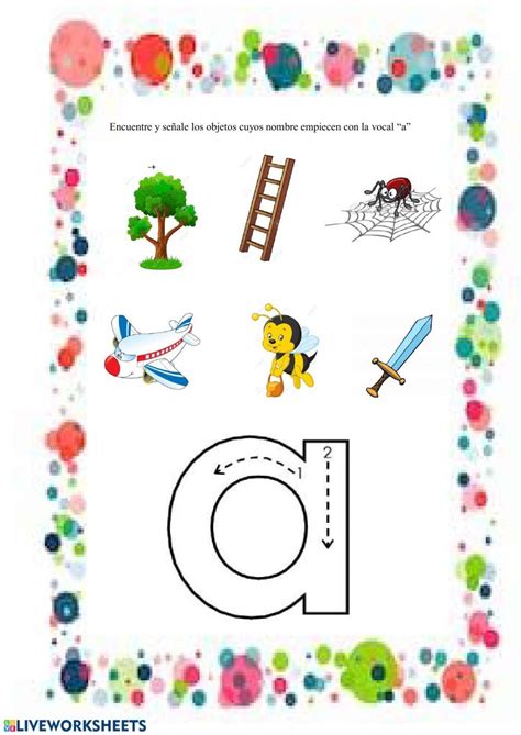 ficha online de las vocales para inicial puedes hacer los ejercicios online o descargar la