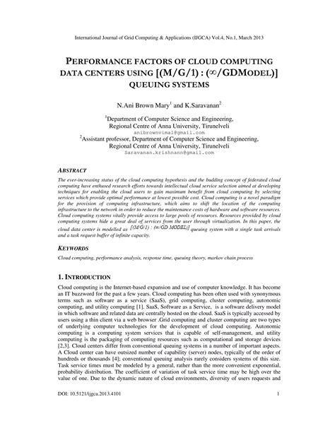 performance factors of cloud computing data centers using [ m g 1 ∞ gdmodel ] queuing